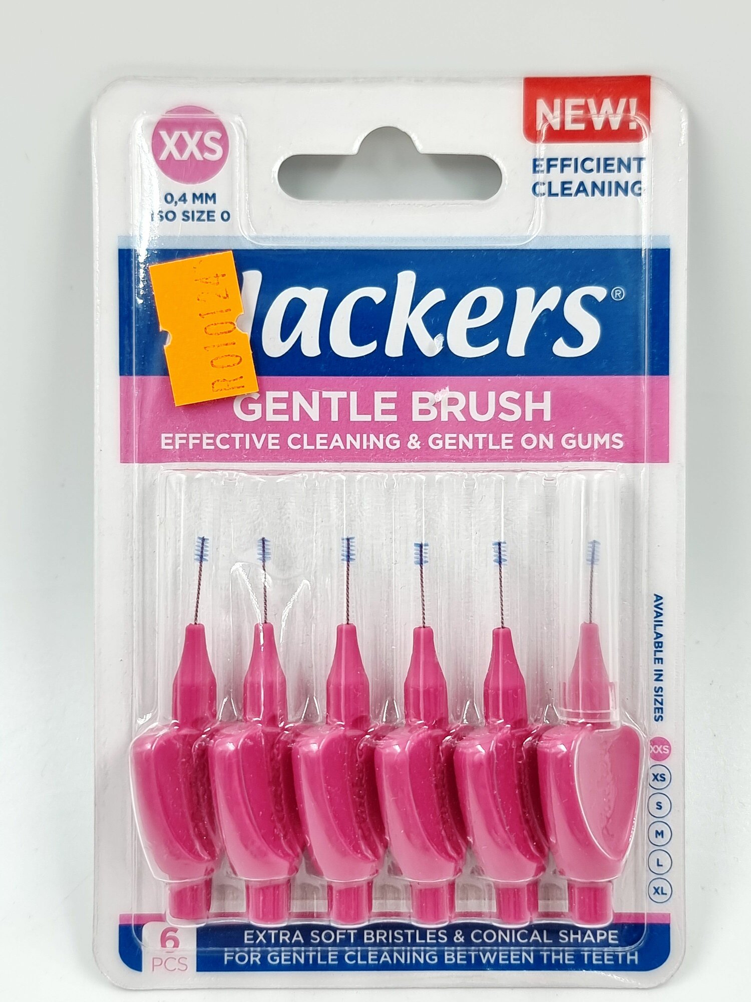 Межзубные ёршики Plackers Gentle Brush Size 0 (XXS), 0.4 мм, в упаковке 6 шт. (Бельгия)