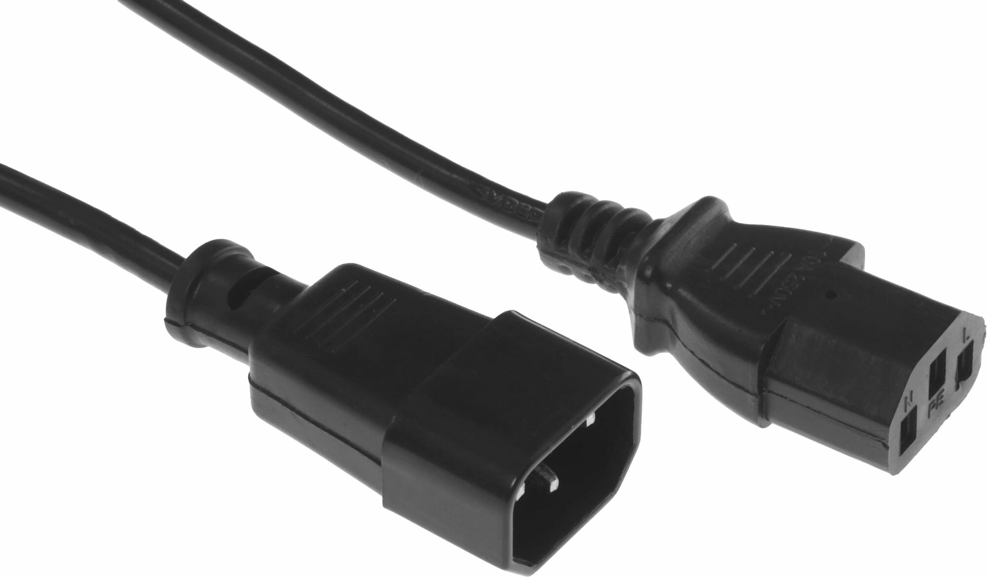 Кабель питания Buro, удлинитель IEC C13 - IEC C14, 3м, черный (AN23-1008-3)