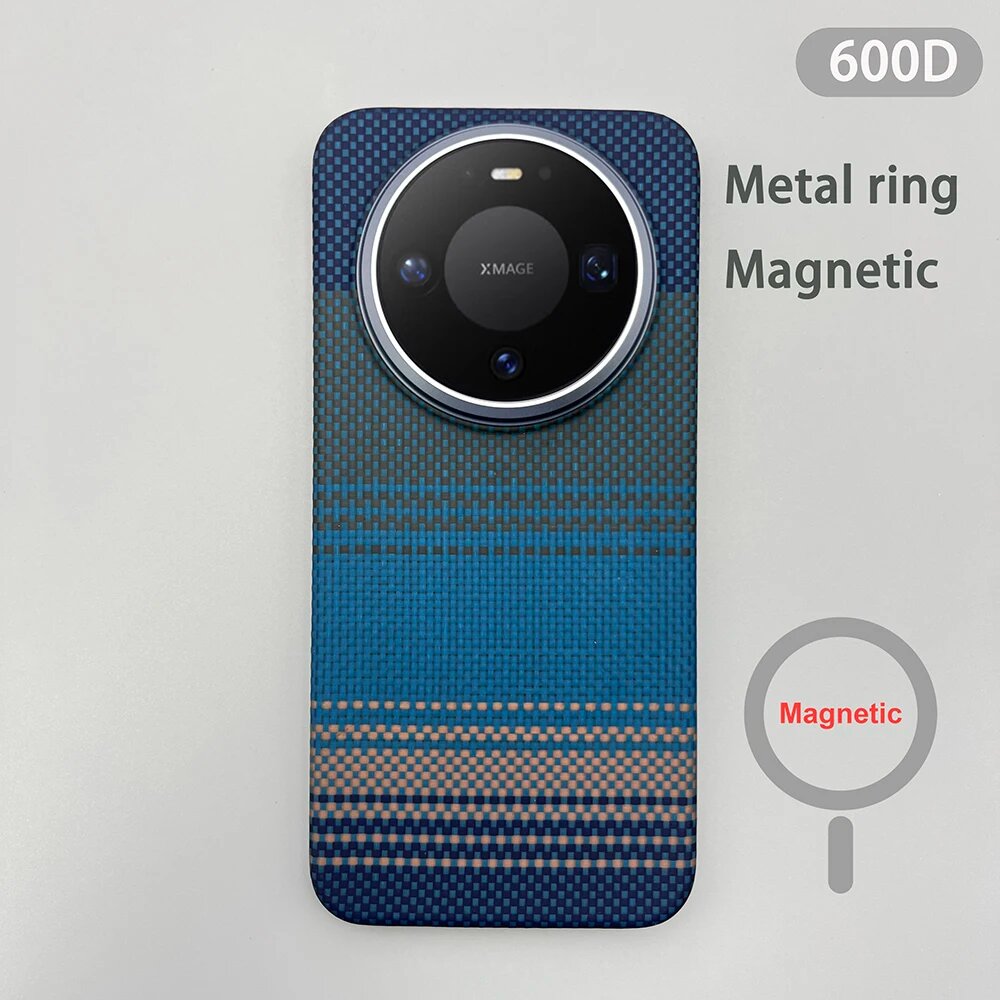 Чехол для телефона из арамидного волокна Kevlar для HUAWEI Huawei Мате 80 Про, Dawn Blue Magnetic