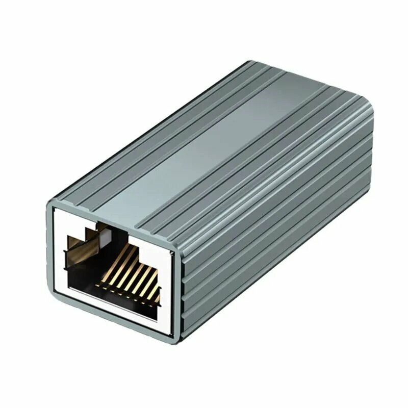 Соединитель (джойнер) для RJ45 кабеля (LAN) - серый (1 шт.)
