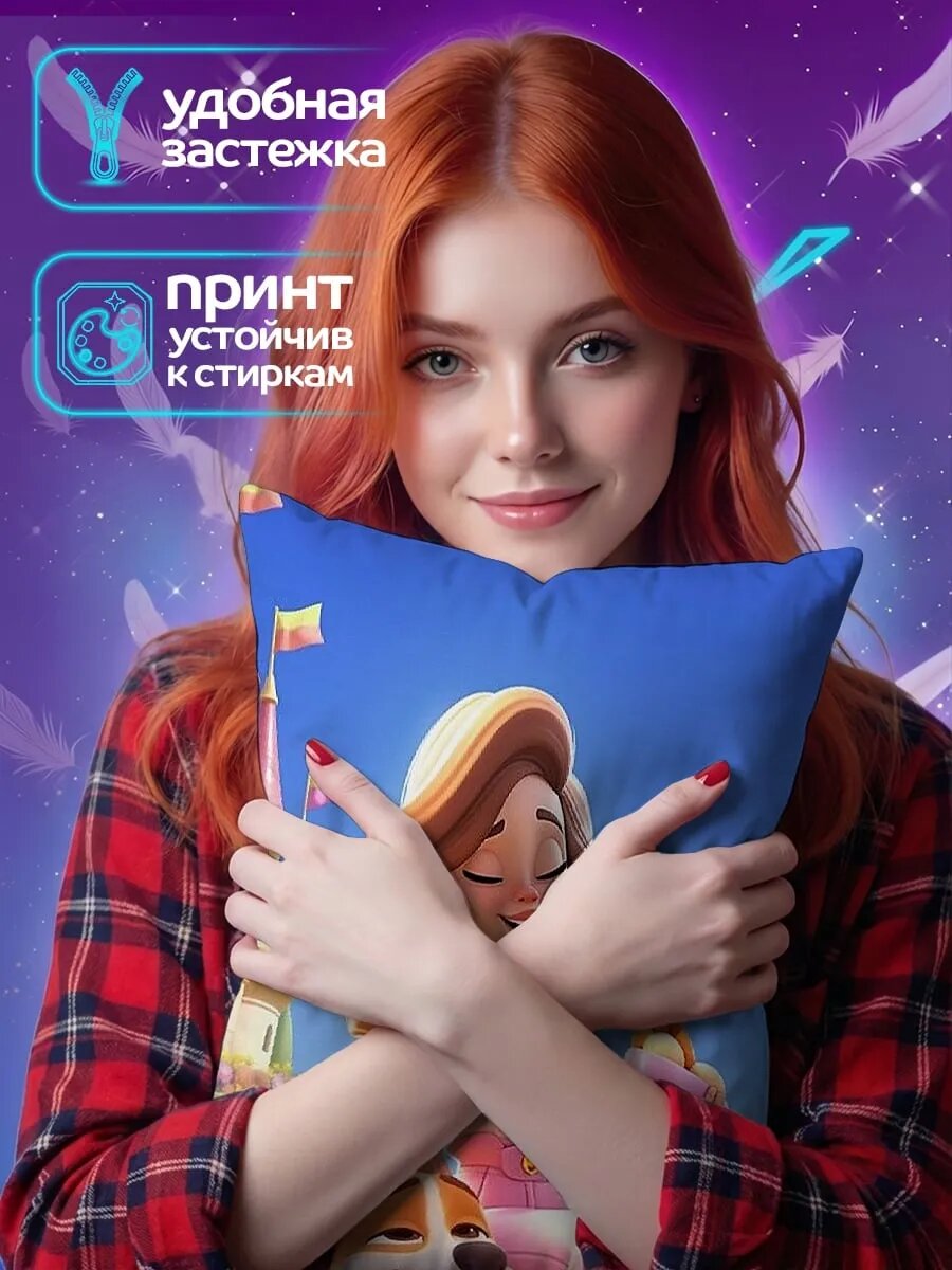 Подушка дакимакура Девушка с пингвином — фото 1