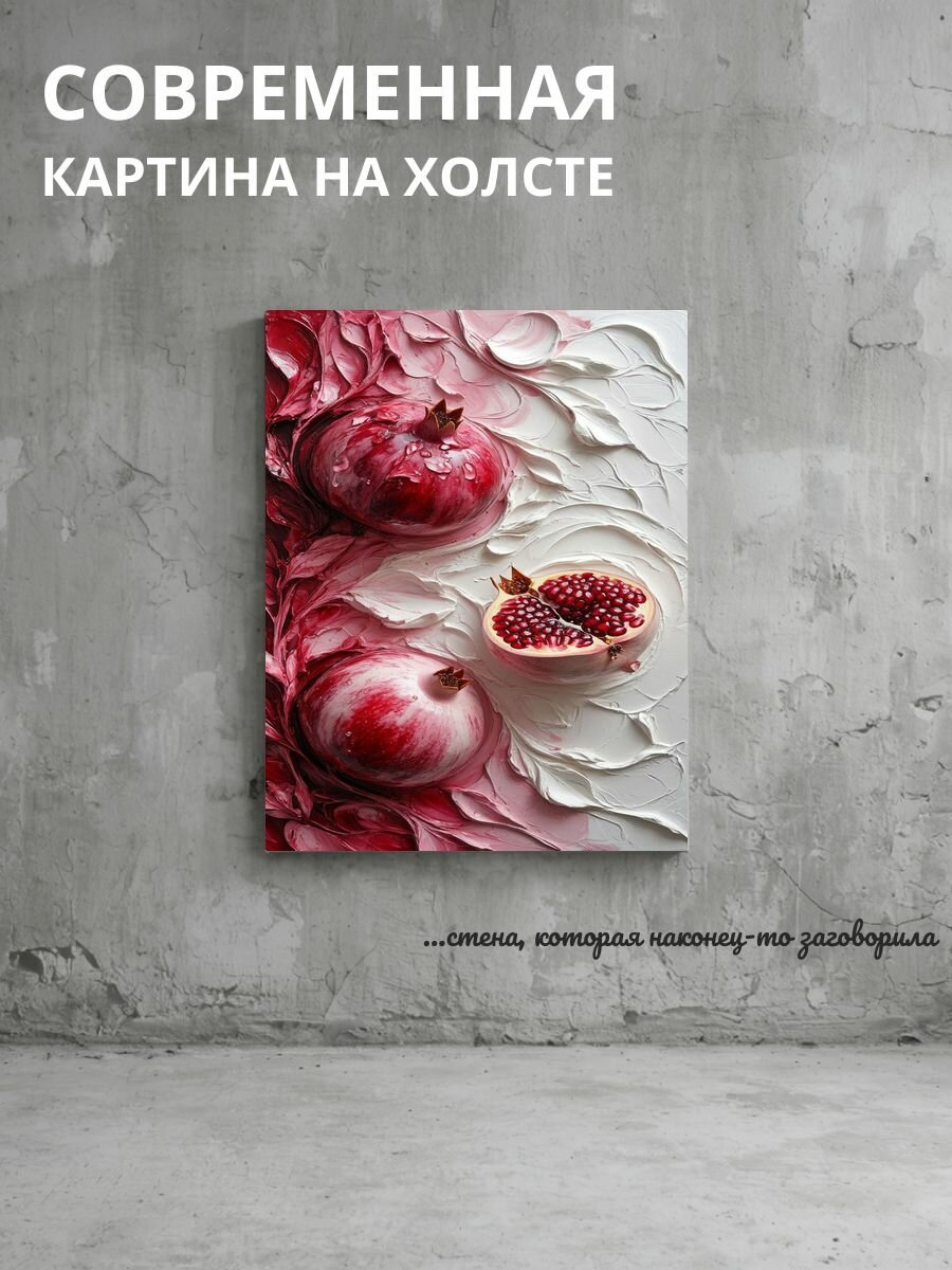 Картина на холсте Натюрморт с гранатами 40x60 см