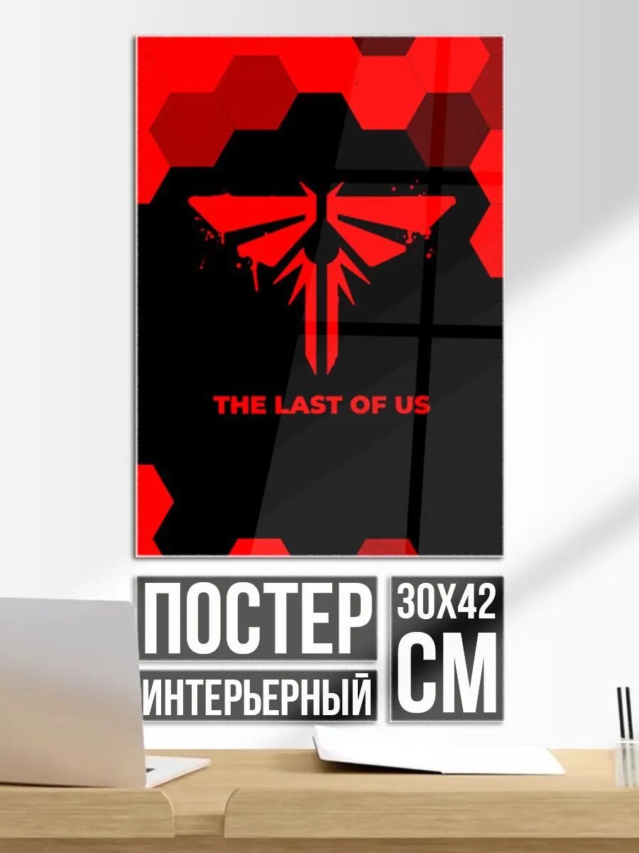 Постер на стену The Last Of Us - red gradient