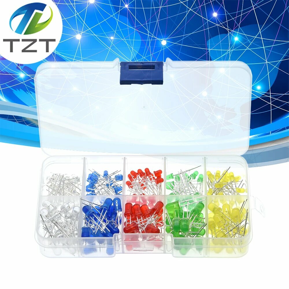 TZT набор светодиодов 3 мм и 5 мм смешанных цветов 200 шт 1BOX