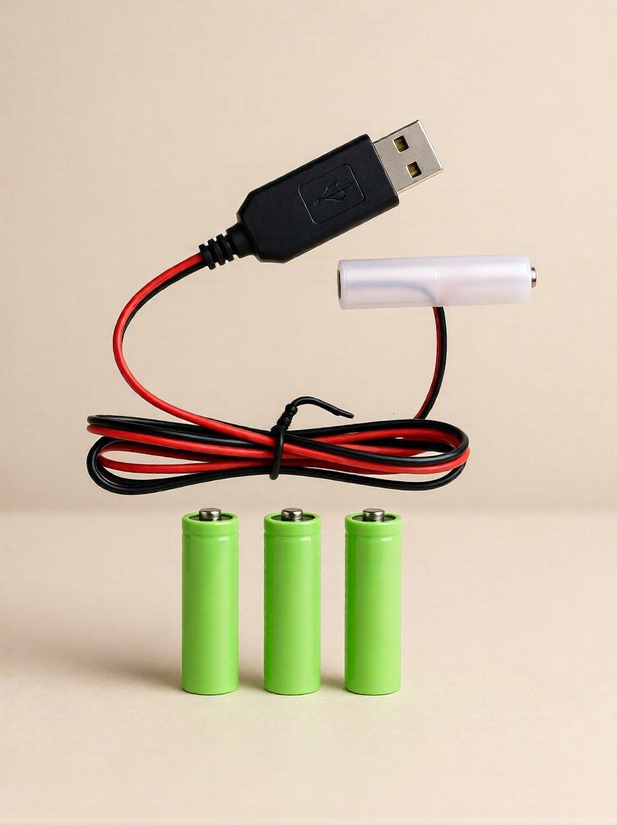 Адаптер питания USB вместо батареек АА, 4AA