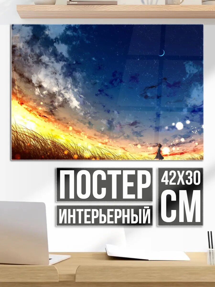 Плакат постер Девушка в поле
