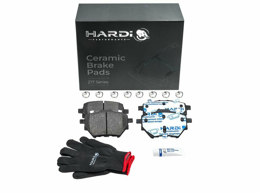 Задние тормозные керамические колодки Hardi Z17 на BYD CITROEN FORD GAC GEELY HAVAL HONGQI LIVAN OPEL PEUGEOT TOYOTA