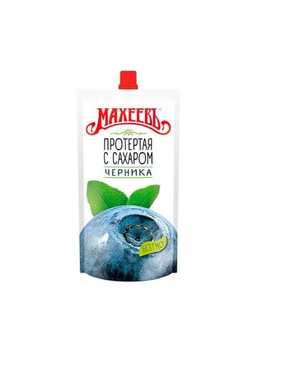 МахеевЪ Черника протертая с сахаром, 300г