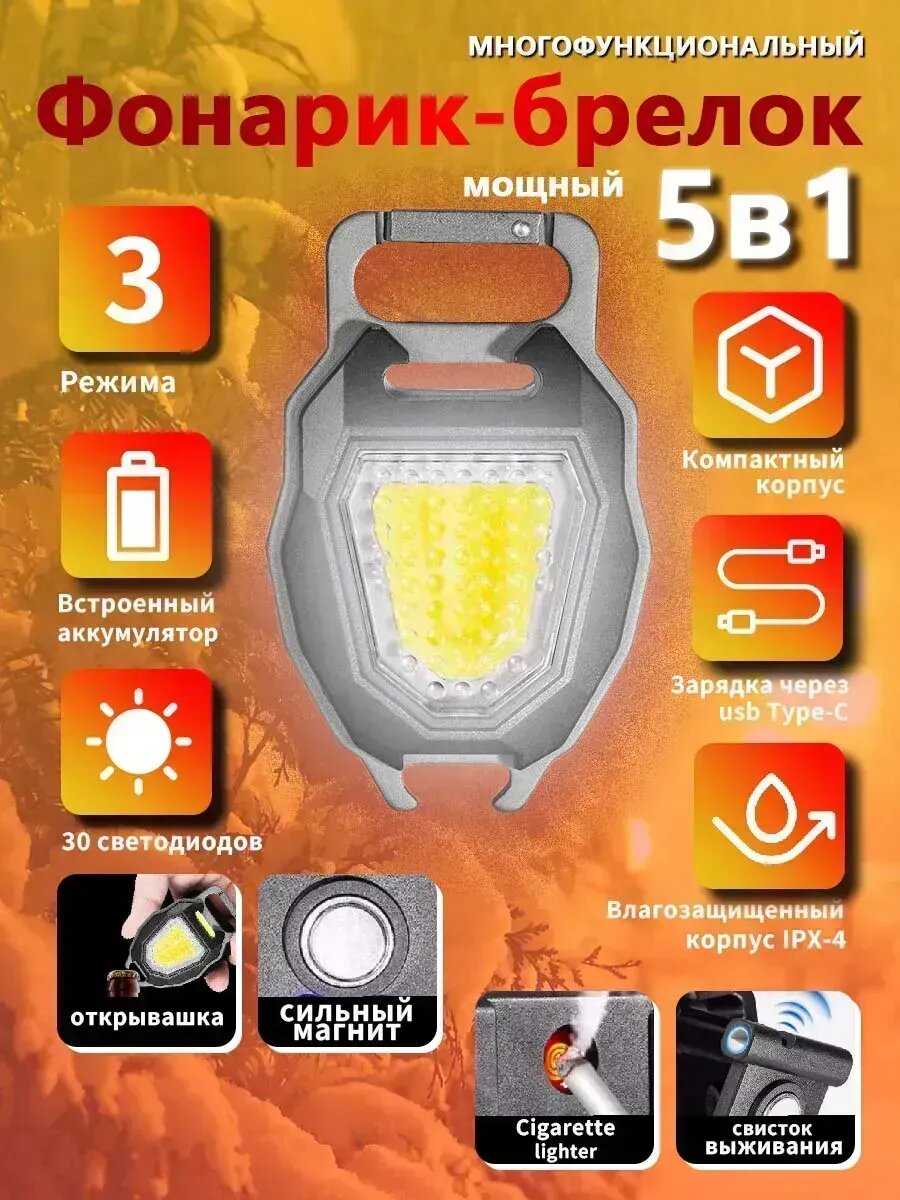 Фонарь налобный аккумуляторный светодиодный