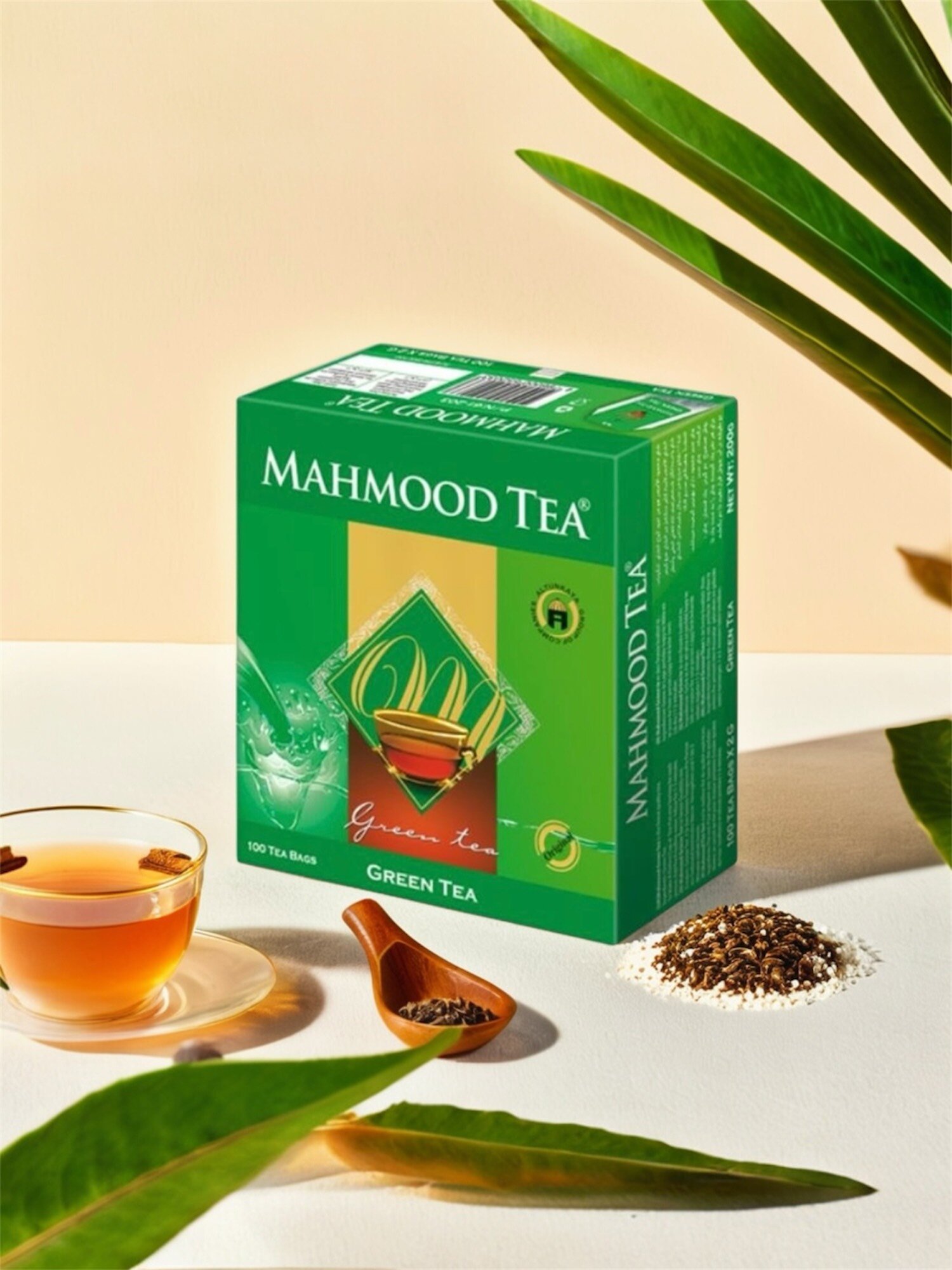 Чай зеленый Mahmood Tea, листовой, отборный сорт, Шри-Ланка, 200 грамм