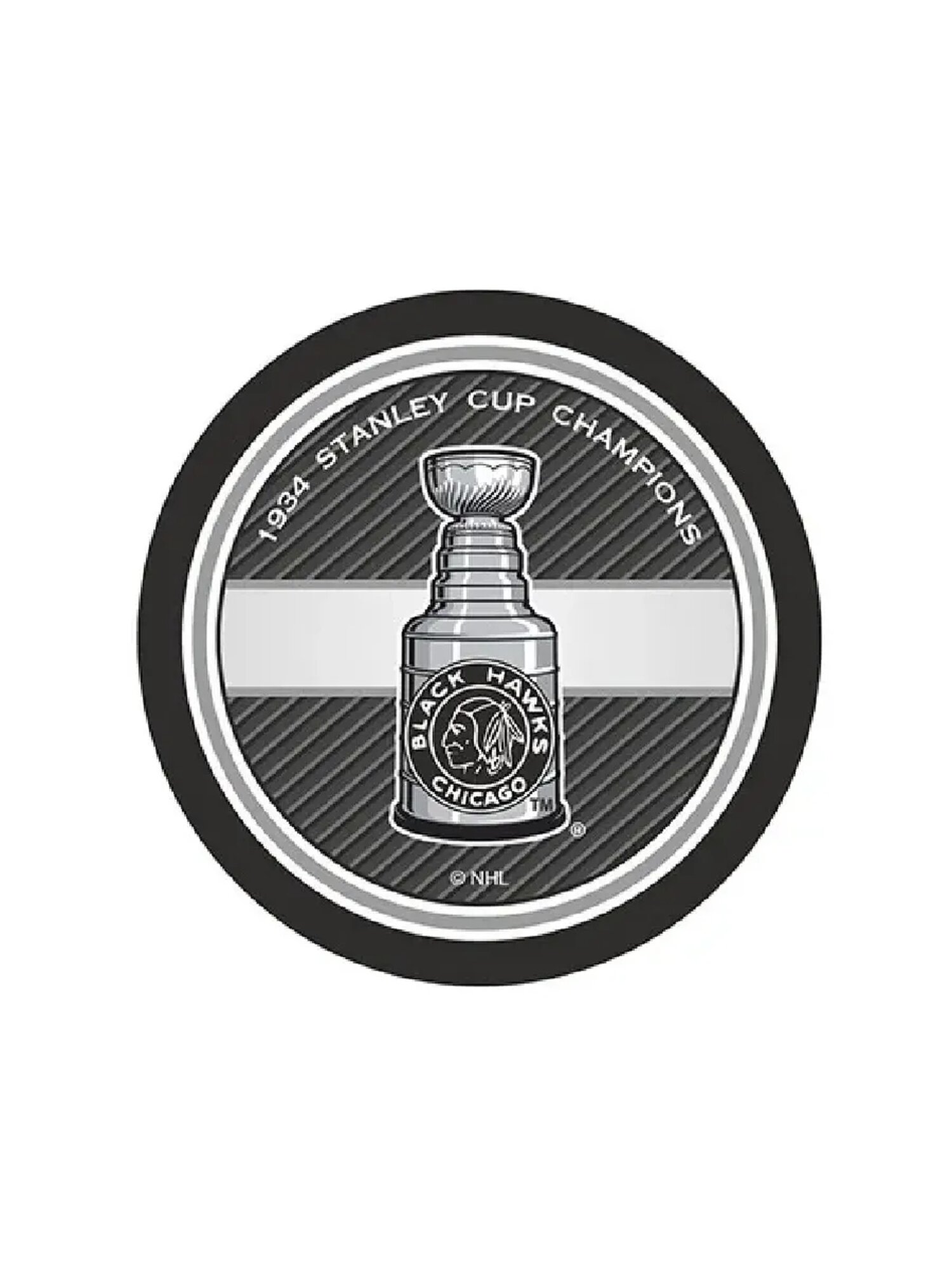 Шайба Sportfanat НХЛ Champions 1934 Чикаго 1-ст, 76 мм, черный