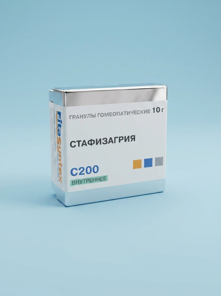 Стафизагрия С200, гранулы гомеопатические моно, 10 грамм , Фитасинтекс