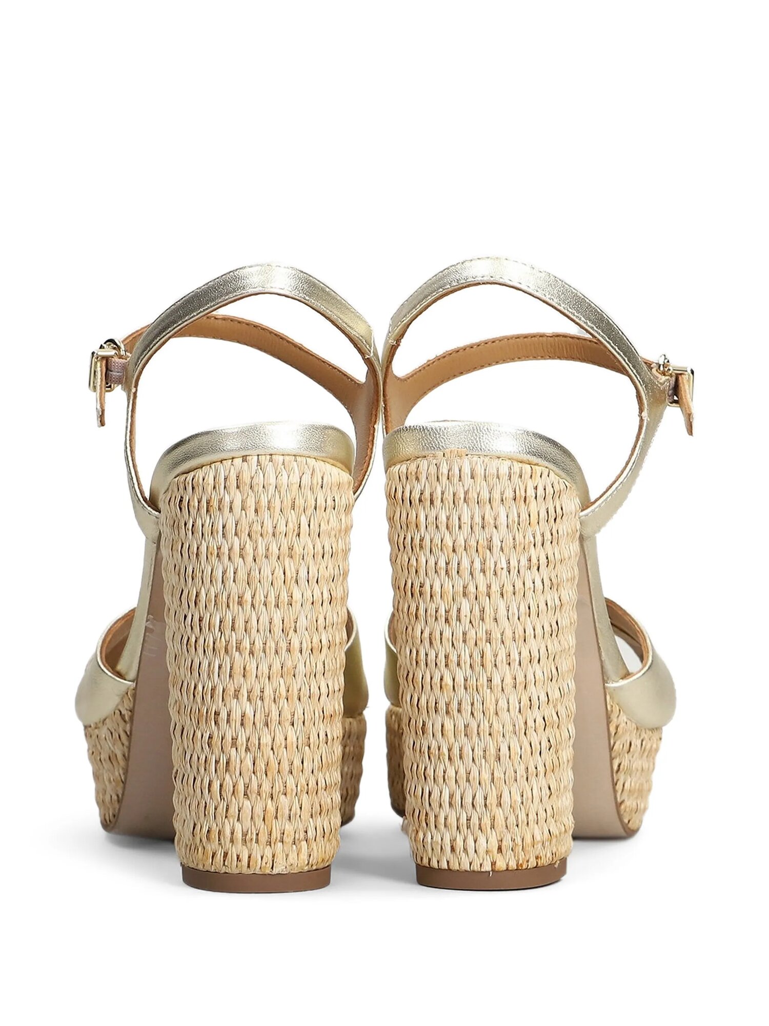 Босоножки Pedro Miralles Metallic-effect raffia-platform sandals, размер 38, Silver — фото 1