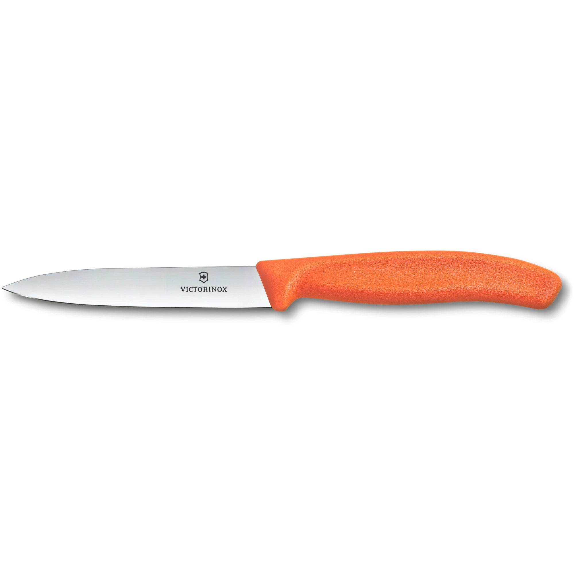 Нож кухонный Victorinox Swiss Classic (6.7709. C1) стальной универсальный для чистки овощей и фруктов лезв.100мм прямая заточка оранжевый
