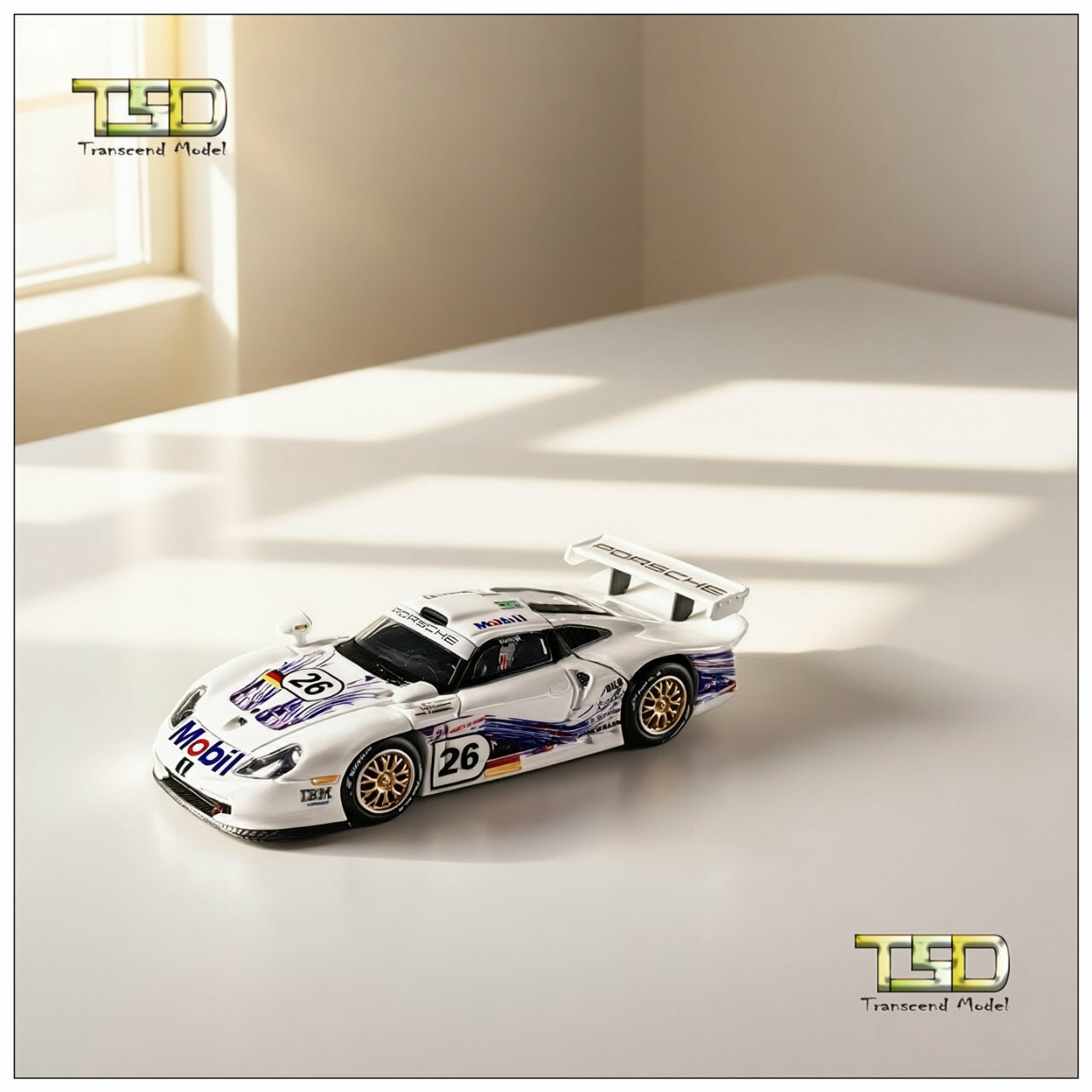Коллекционная машинка Transcend model 1:64 Porsche 911 GT1 24h LeMans 1997 #26 white