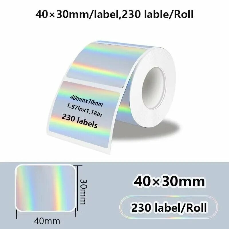 Phomemo M110/M200/M120/M220 P50 Термическая наклейка Лазерное серебро, 40x30mm-230pcs