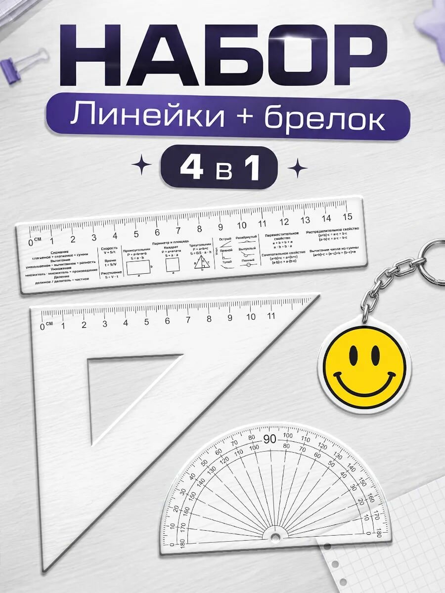 Набор линеек для школьника шпаргалка математика