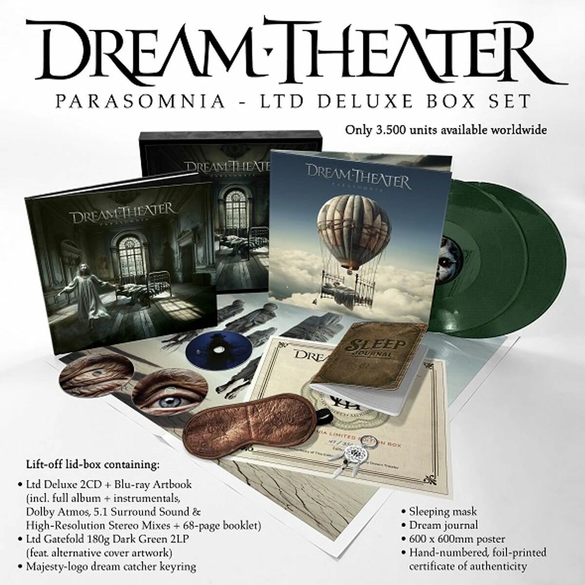 Dream Theater - Parasomnia (Box) (coloured) ( 2LP+2CD+BR), 2025, Inside Out, Dark Green, Box, Limited Edition, Виниловая пластинка