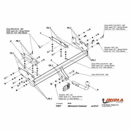 Фаркоп MERCEDES (C-CLASS (W203) (excl. AMG)) IMIOLA Y021