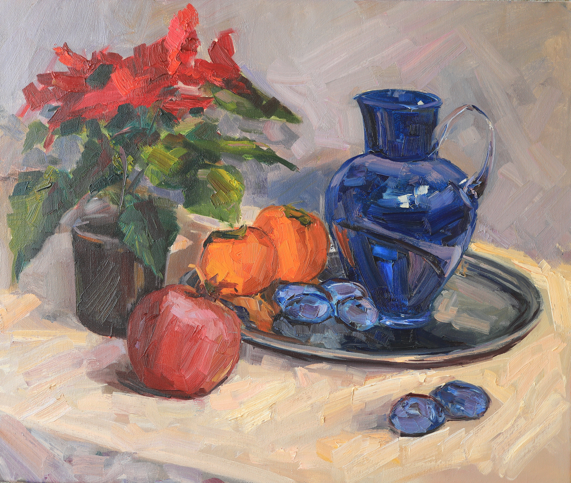 Натюрморт с фруктами, живопись, импрессионизм, холст, масло, 60*50 см