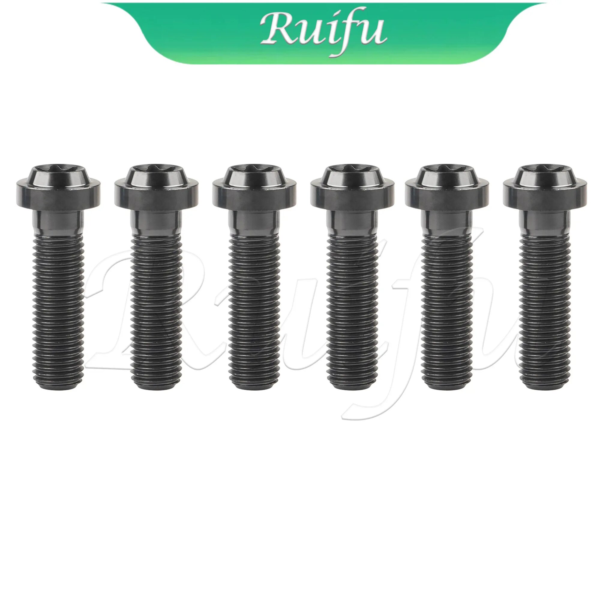 Ruifu титановые болты M10x20 — 65 мм T45 6 шт. Pitch 1.25mm, Черный, Black, M10X60mm
