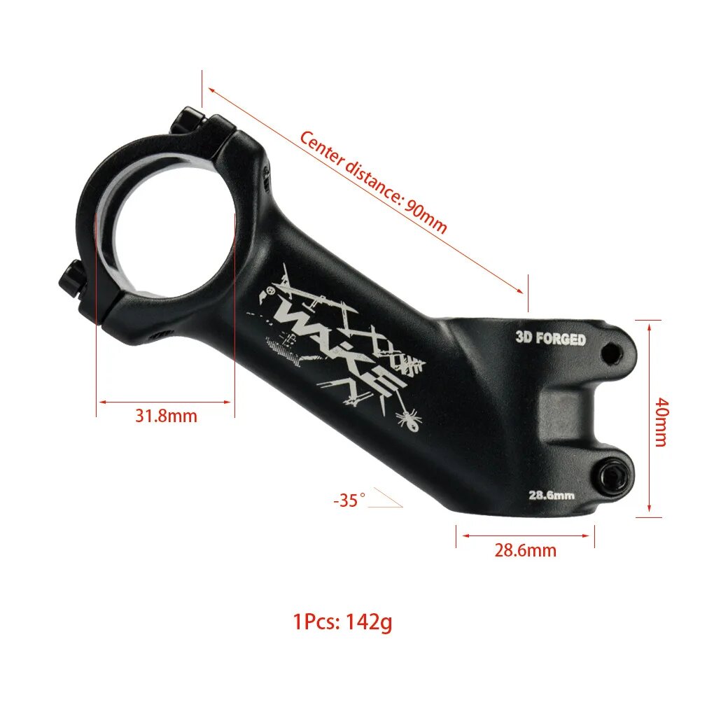 WAKE Вынос руля для MTB 31.8 мм 60/70/80/90/100/110 мм ±25°/35° 35degree-90mm