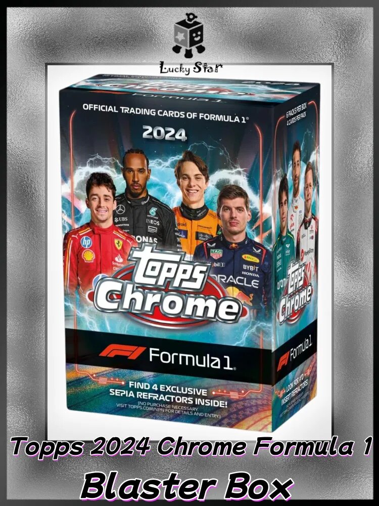 2024 Topps Chrome Formula 1 Blaster Box 6 упаковки (24 карточек) Формула F1