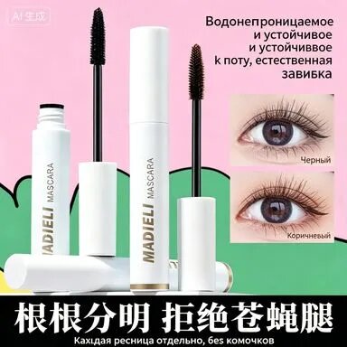 Термотушь для ресниц LASH ADEPT THERMO MASCARA черная тушь, для объема, разделения