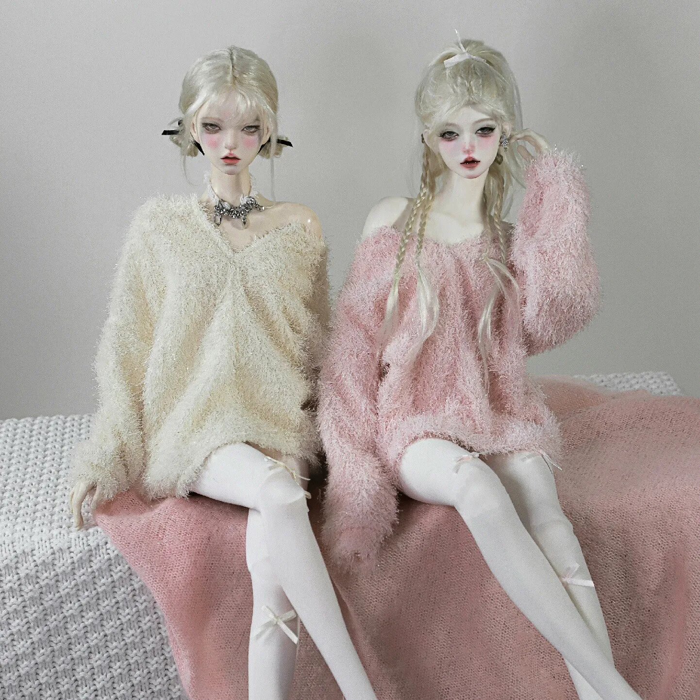 Плюшевый свитер для куклы BJD 1/3 1/4 60 см light yellow, one third