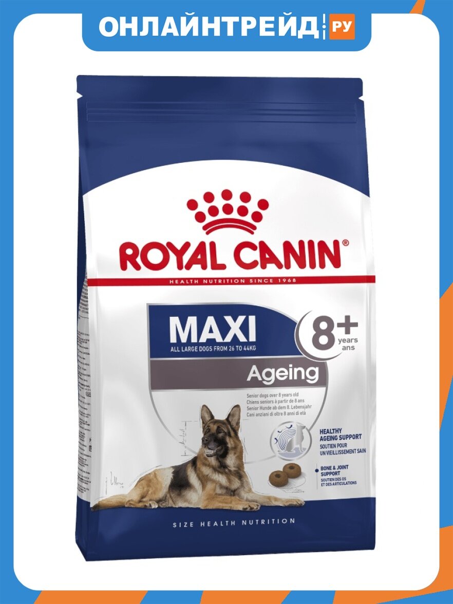 Корм сухой для собак крупных пород Royal Canin Maxi Ageing 8+ старше 8 лет, 15 кг