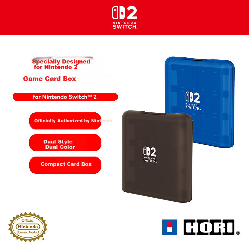 HORI Switch 2 Кейс для переноски 24-слотовый карточный держатель прозрачный черный официальный Цвет：switch2 24-слотовый
