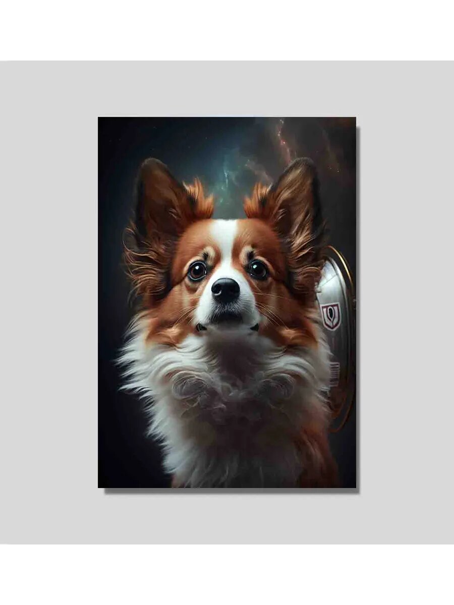 Собака-космонавт-папийон 4, Плакат 30x42см