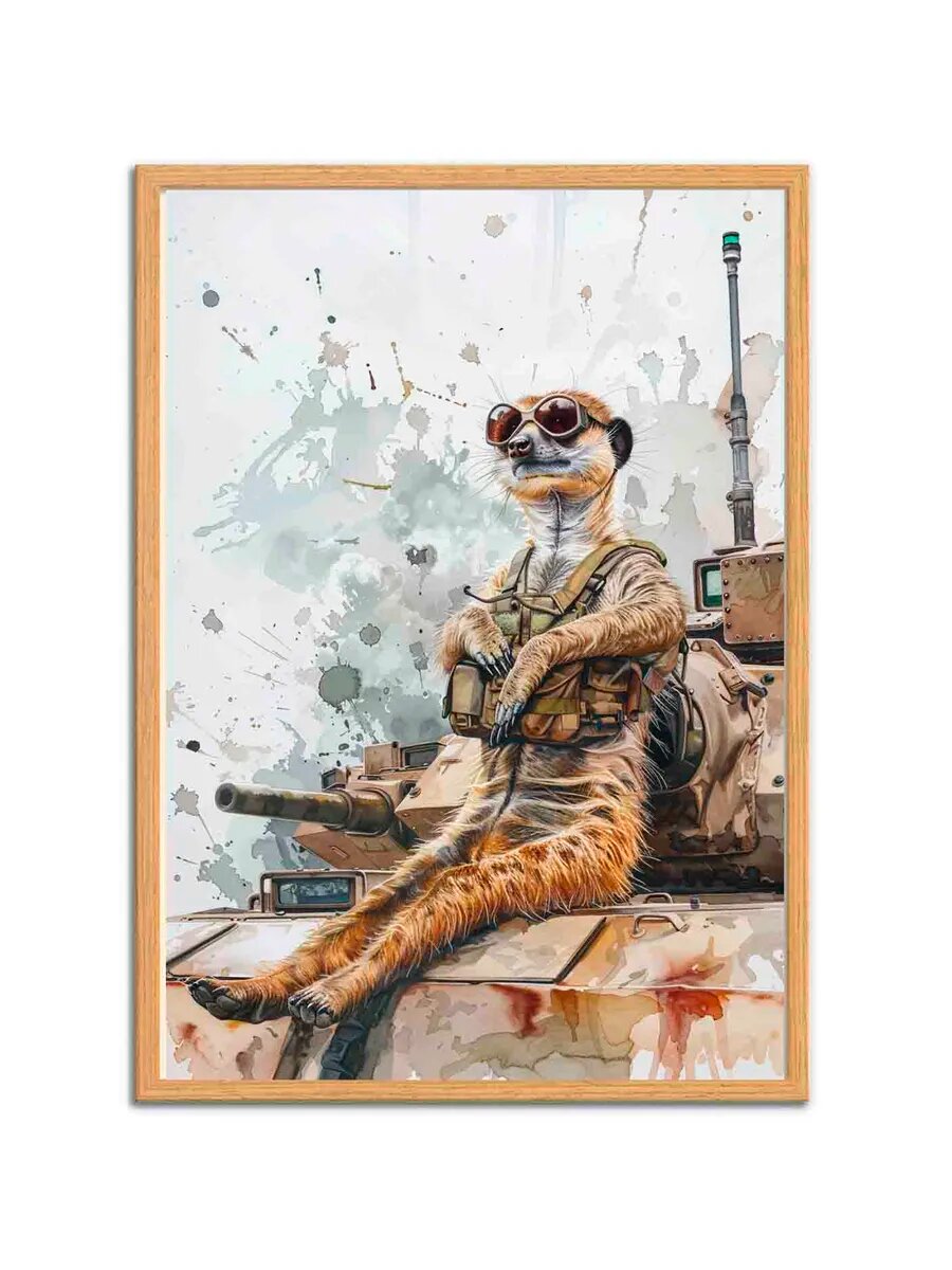 Сурикат-животное-солдат 5, Плакат 30x42см