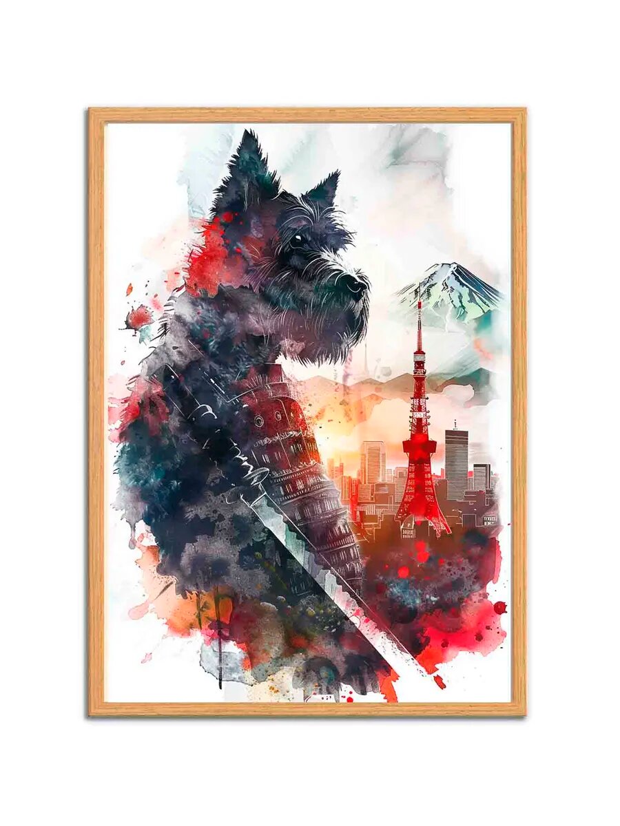 Пастушья собака Фландрии самурай 3, Плакат 30x42см