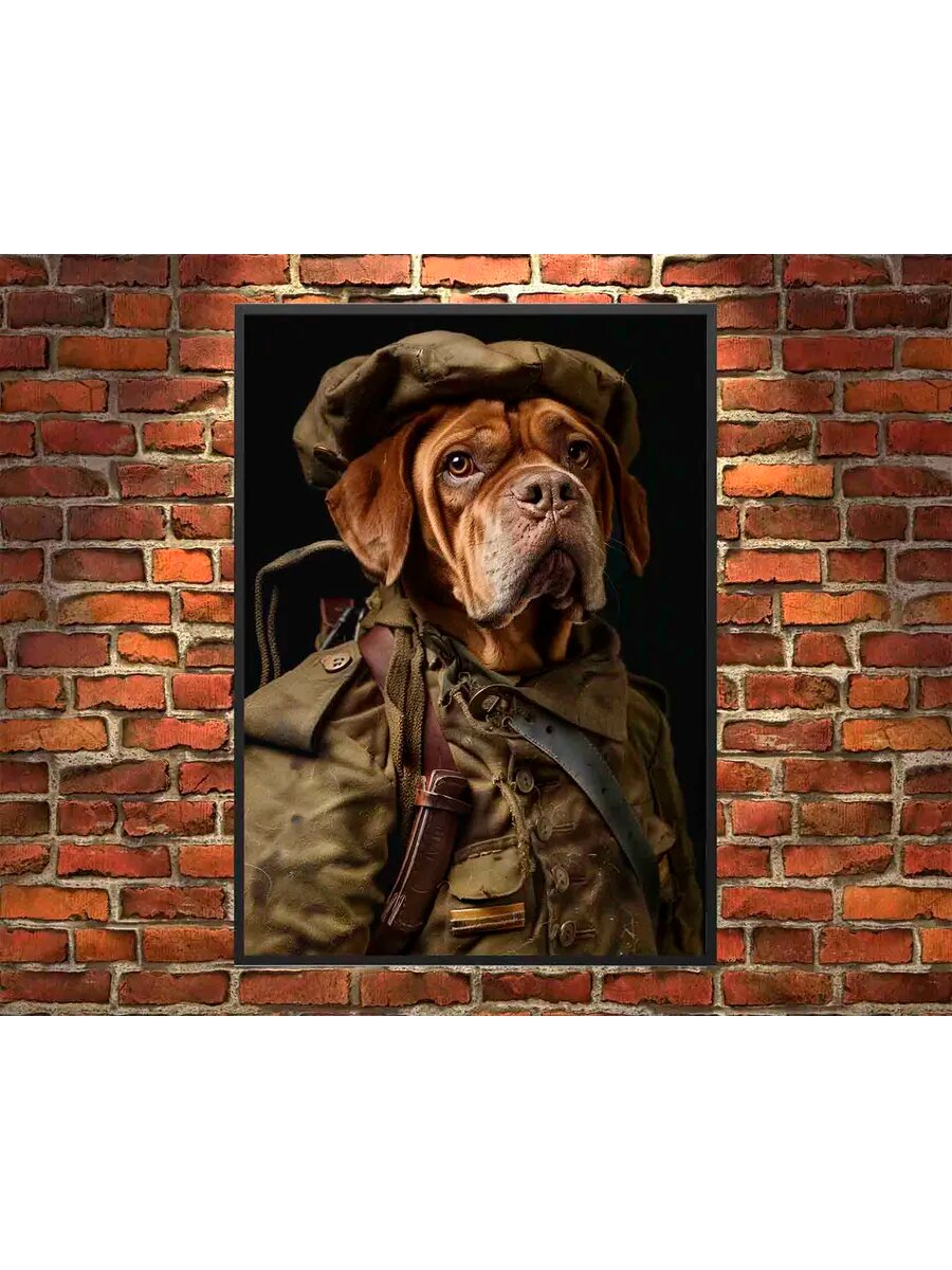 Бордоский дог-собака-солдат 3, Плакат 30x42см