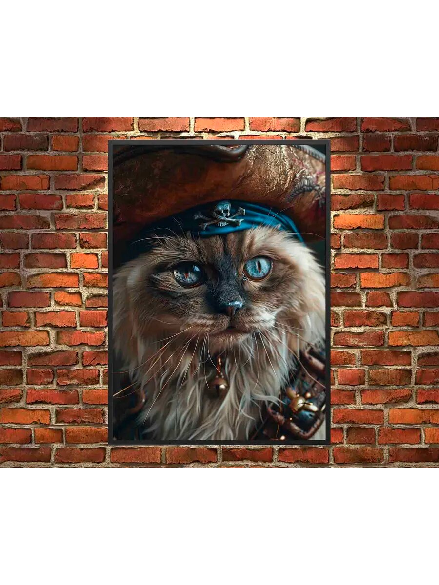 Бирманский кот-пират 3, Плакат 30x42см