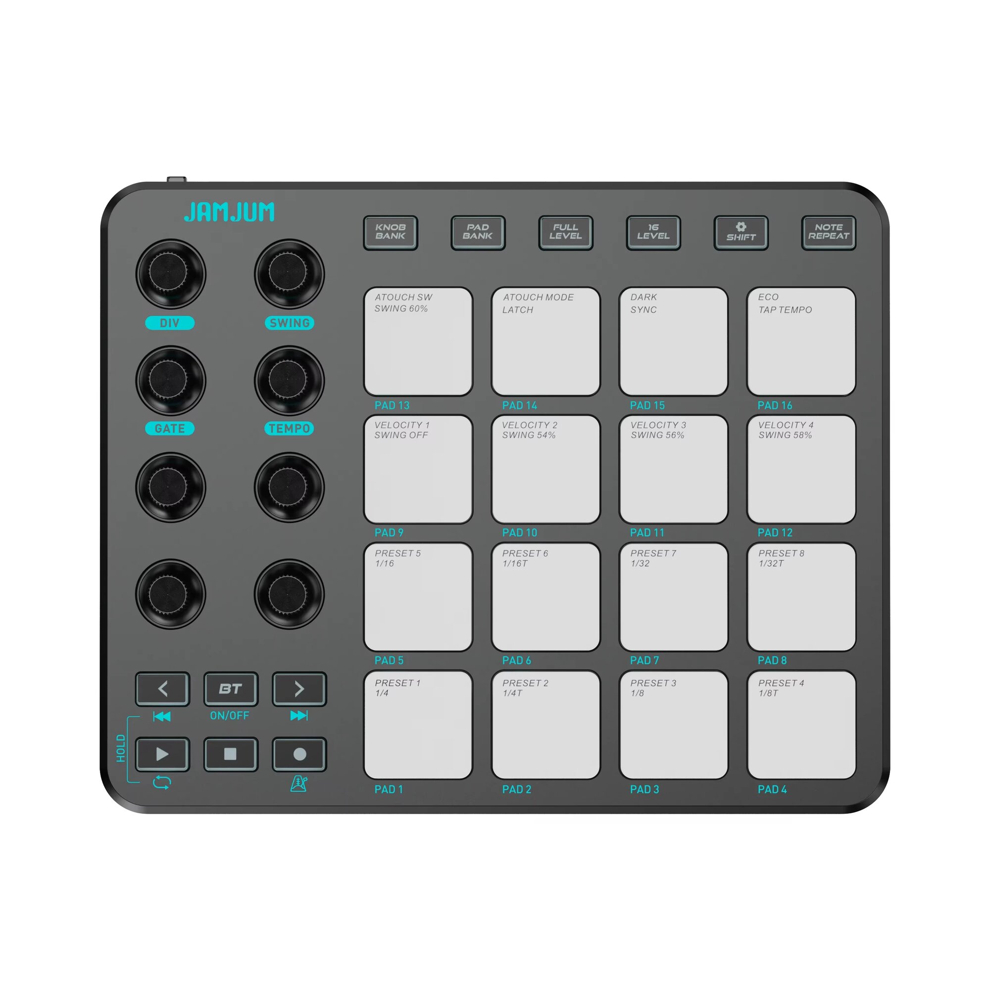JamJum SMC-PAD 16-Pad MIDI контроллер, Серый