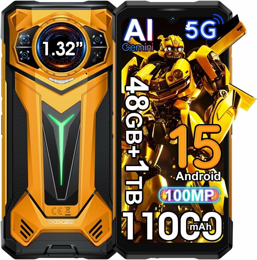 Мобильный телефон DOOGEE S200 Ultra 5G, 48 (12+36) ГБ, 1 ТБ памяти, 6,72 дюйма, аккумулятор 11000 мАч.