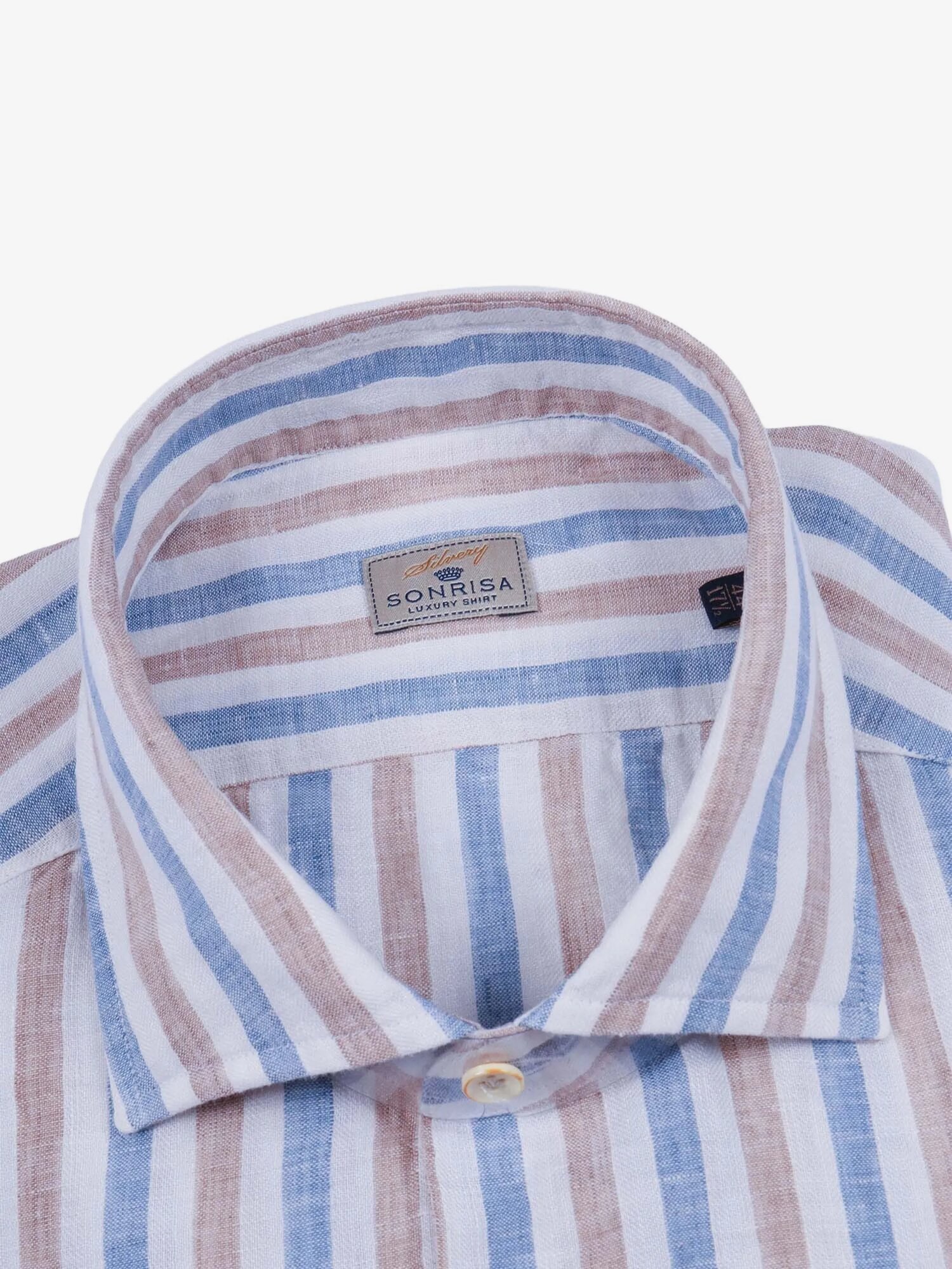 Рубашка SONRISA Vertical-stripe spread-collar shirt, размер 3XL, white — фото 1