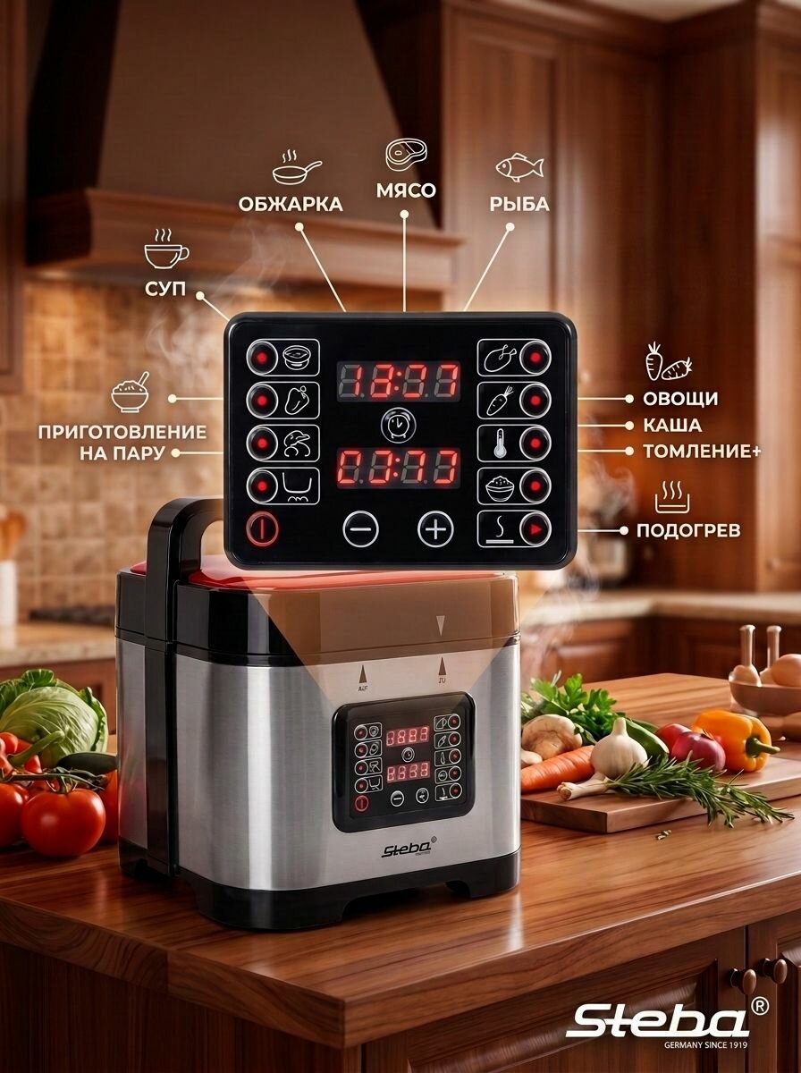 Мультиварка-скороварка-медленноварка STEBA DD 2 BASIC — фото 1