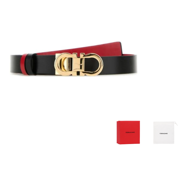 FERRAGAMO Ремни из коровьей кожи Женские Черные Ширина 2,5 см 80