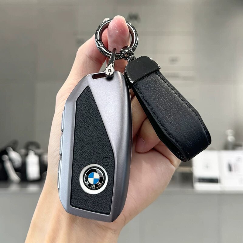 Чехол для ключей BMW 5 Series, темно-серый, простой черный французский кожаный полный чехол для моделей 525/530