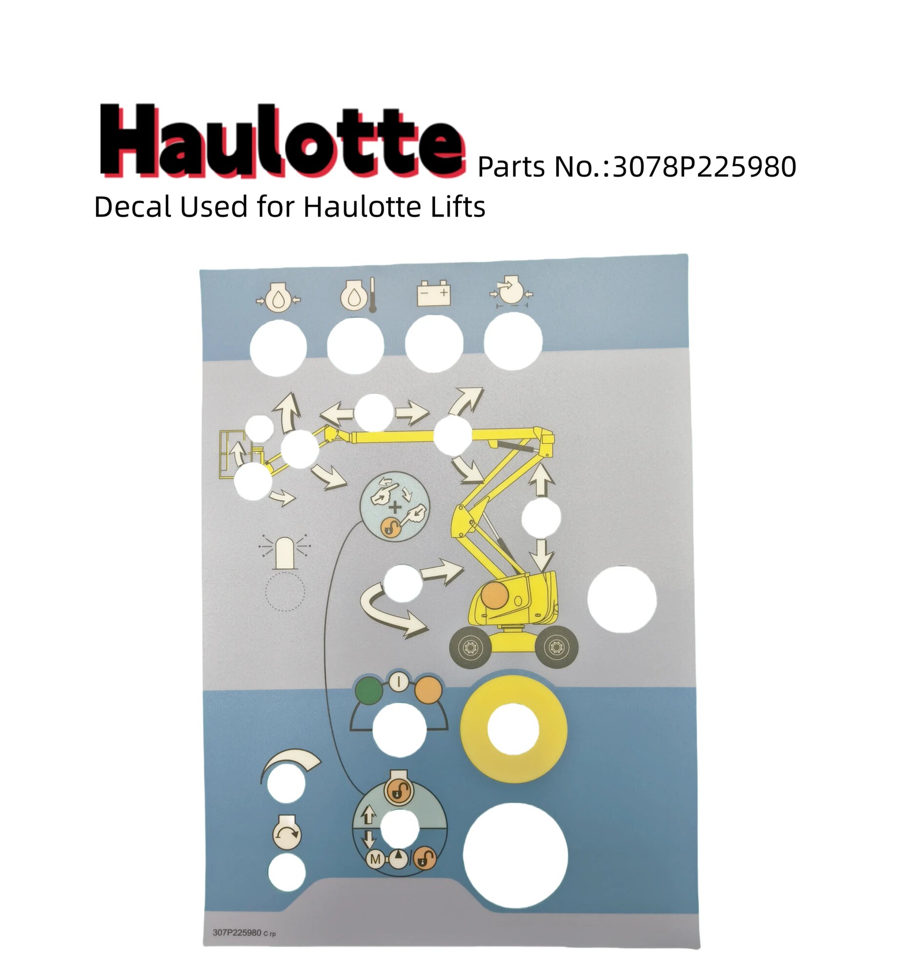 Блок управления наклейками 307P225980 для лифтов Haulotte