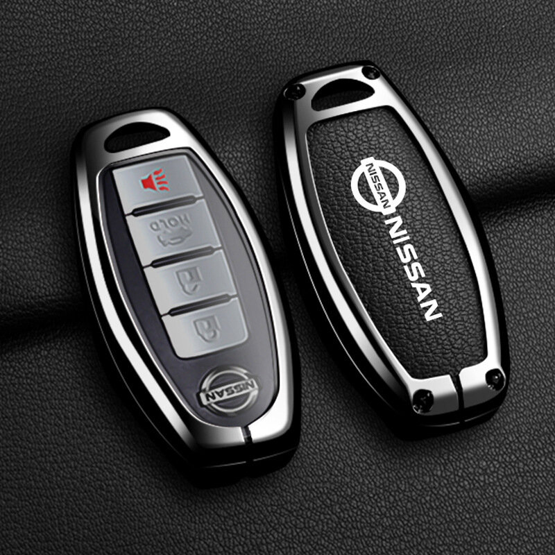 Кейс для ключа Nissan A-модель с черным орнаментом из овчины и защитой автомобильного пульта