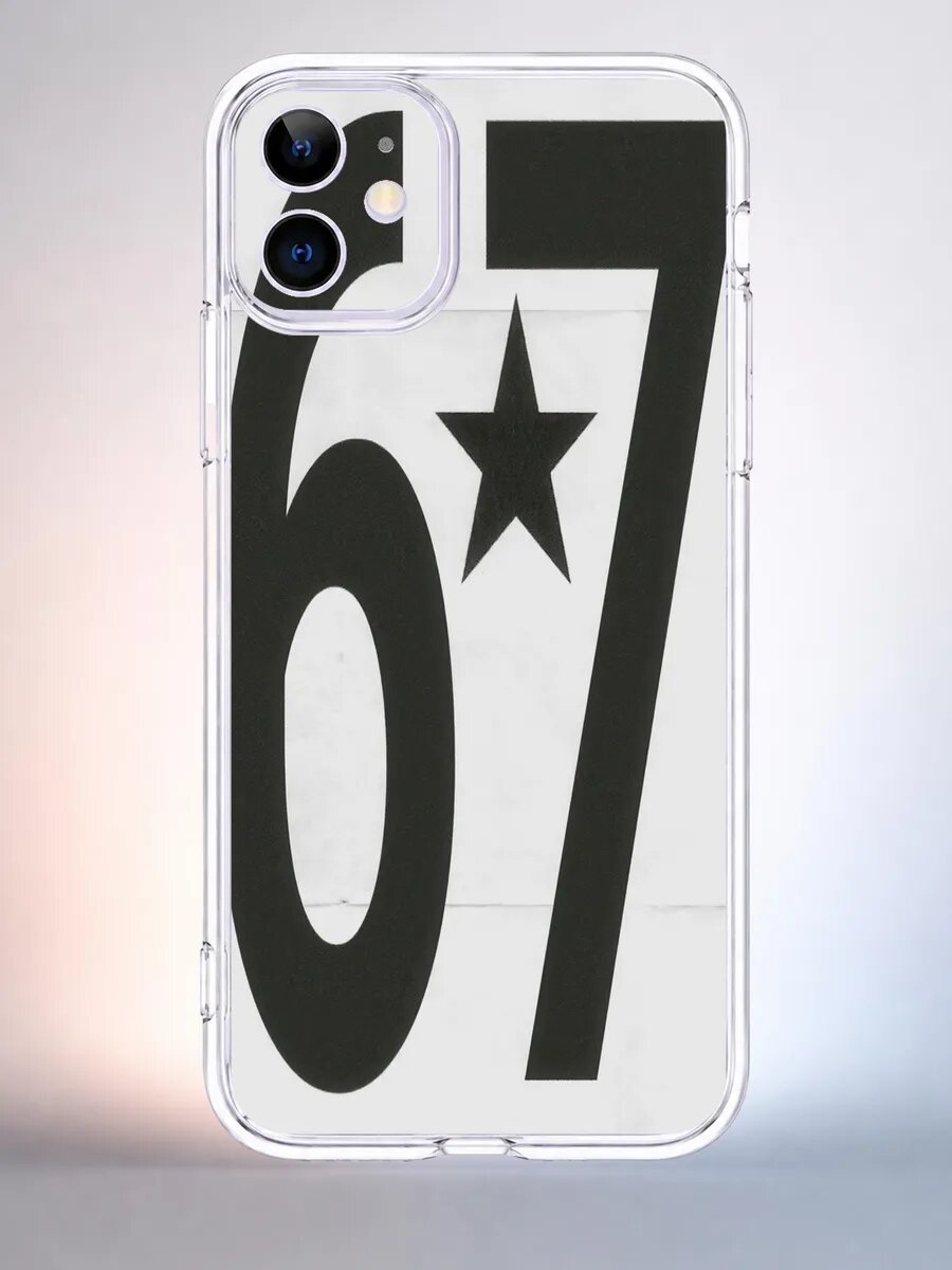 Чехол iPhone 11 цифры гранж силиконовый прозрачный