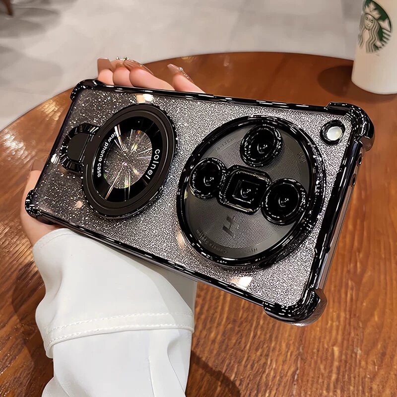 Силиконовый чехол для OPPO Find X8 S Plus с магнитным креплением и защитой от ударов, цвет Глубокий черный с блестящей