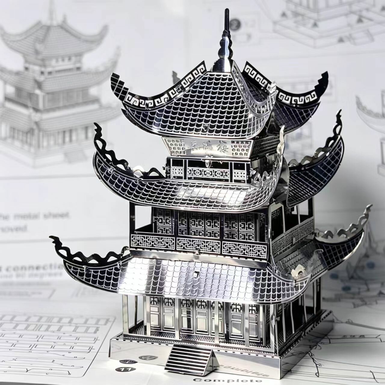 Металлическая 3D-головоломка MMZ MODEL Nanyuan Yueyang Tower