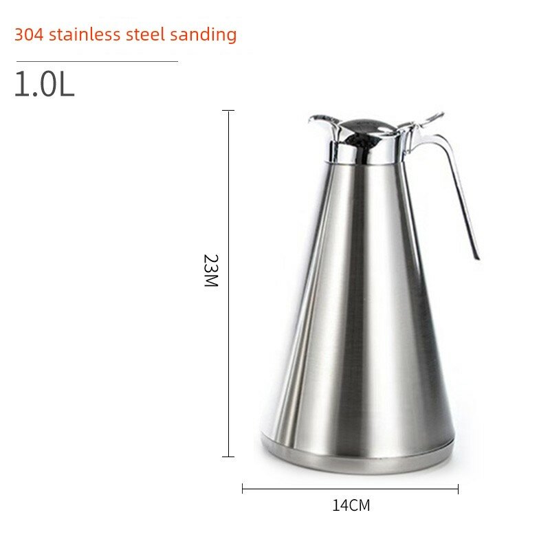 Нержавеющий термос с кнопкой матовая текстура 1,0 л для отелей ресторанов и домашнего использования прочный