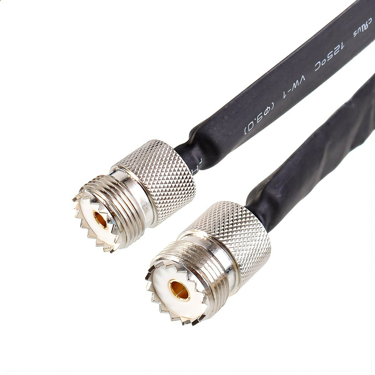 Кабель коаксиальный RF UHF 40 см плоский через оконный проем 50 Ом частоты 0-1G класс IP66 для антенн, UHF мужской на мужской, длина 40 см / резьбовое