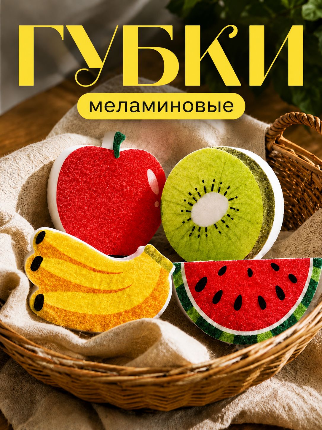 Меламиновая губка, для удаления пятен и загрязнений, для обуви, для уборки 4 шт
